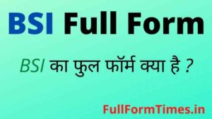 BSI Full Form in Hindi and English - बीएसआई का फुल फॉर्म क्या है
